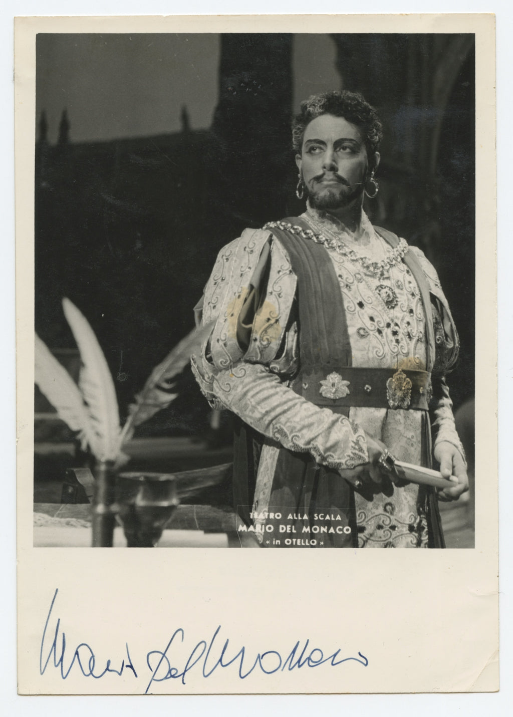 Monaco, Mario del. (1915–1982) Early Signed Photograph, "Otello ...