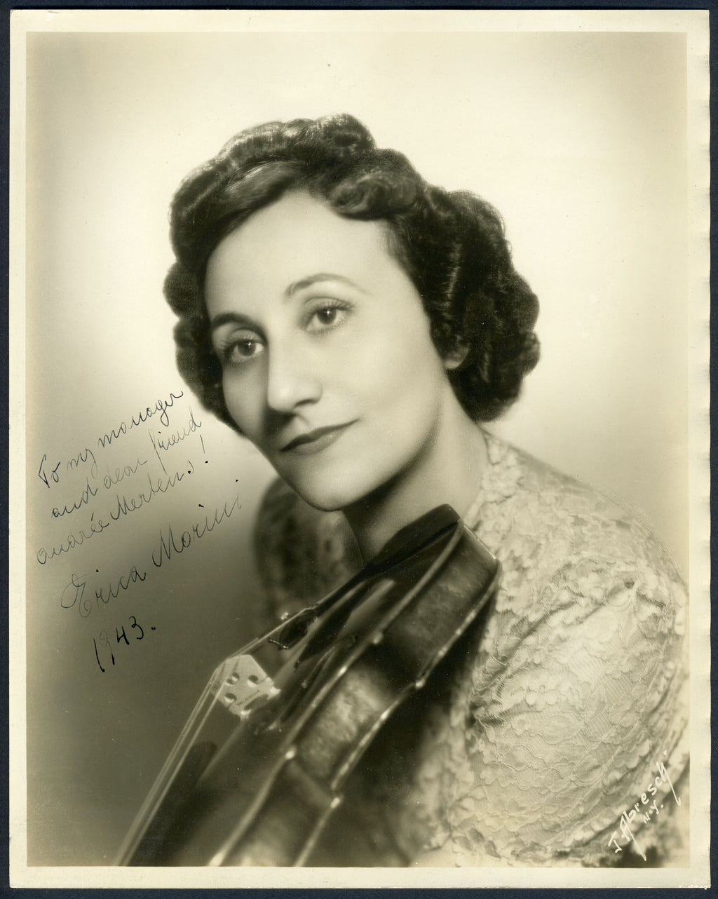 Morini, Erica. (1904-1995) [Mertens, André. (1904?-1963)] Signed Photo ...