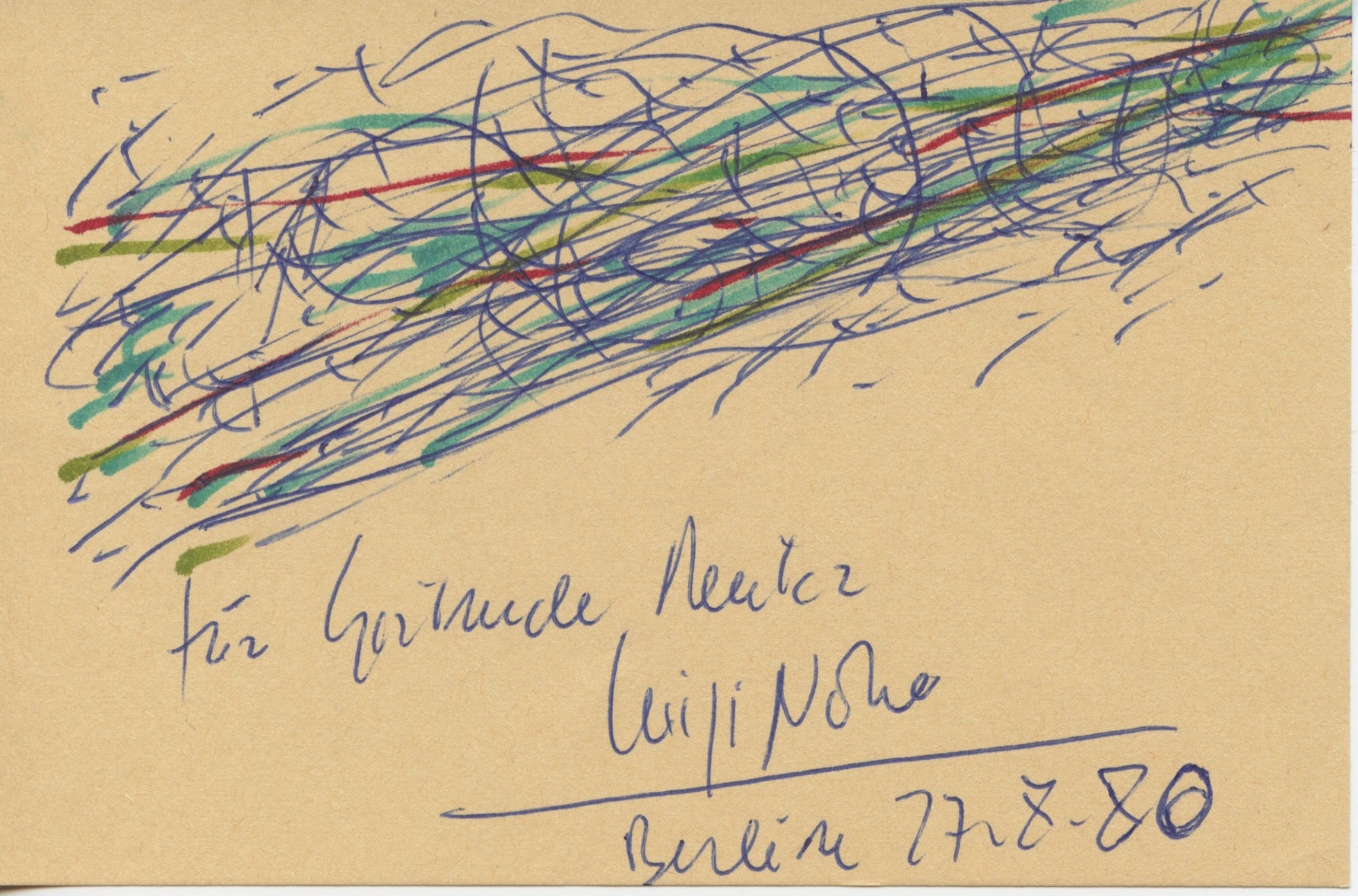 Nono, Luigi. (1924–1990) Colorful Original Drawing and AMQS ...
