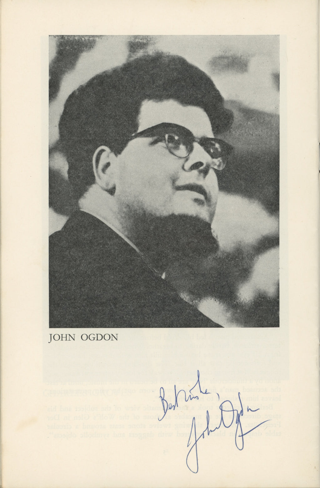 Ogdon, John. (1937–1989) [Kempff, Wilhelm. (1895–1991)] Signed Concert ...