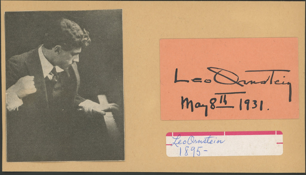 Ornstein, Leo. (1895–2002) Signed Card with Photograph – Schubertiade ...