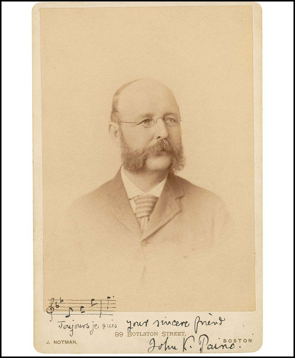 Paine, John Knowles. (1839 - 1906) Signed Photograph with AMQS ...
