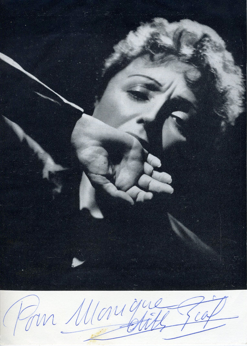 Piaf, Edith. (1915–1963) Autograph Signature with Mounted Photograph ...