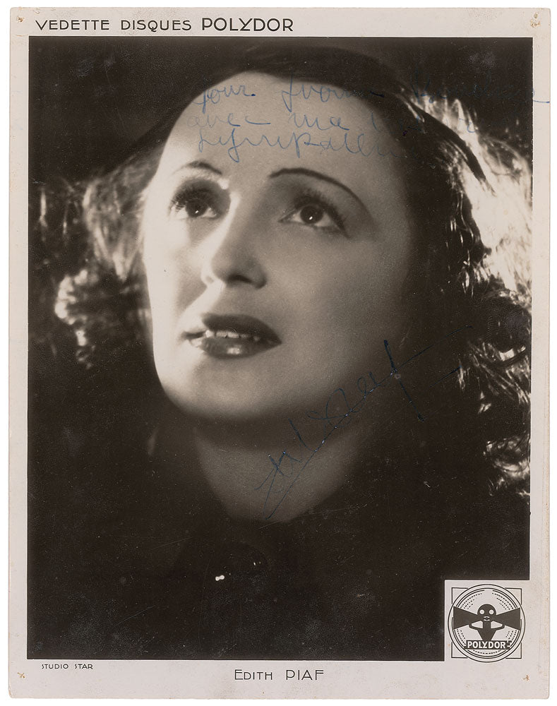 Piaf, Edith. (1915–1963) Large Signed Photograph – Schubertiade Music ...
