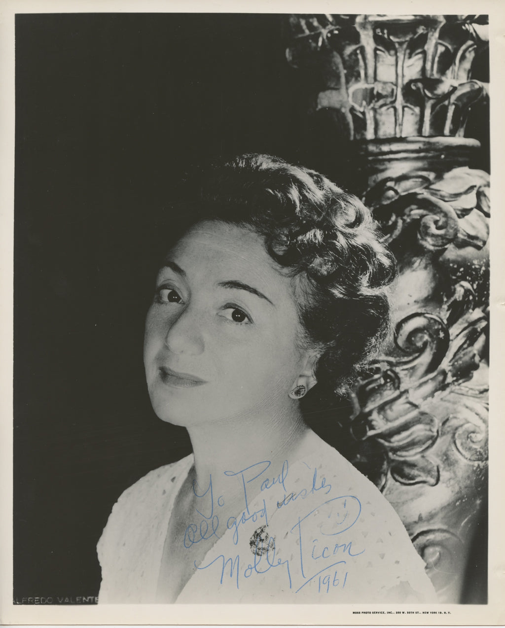 Picon, Molly. (1898–1992) [Valente, Alfredo. (1899–1973)] Signed photo ...