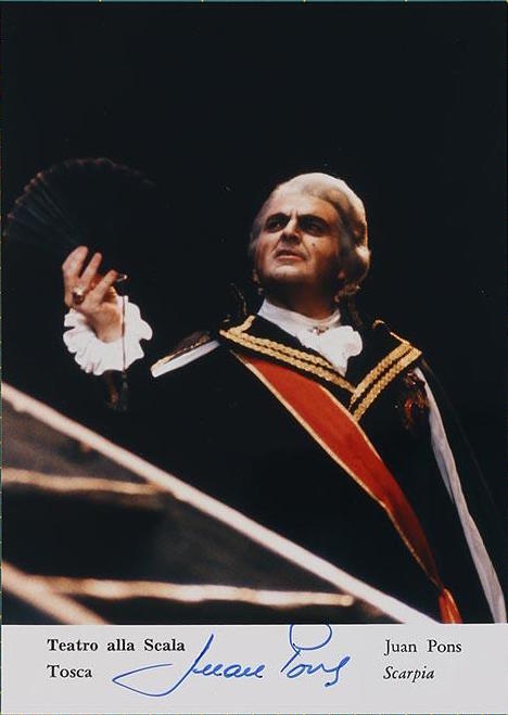 Pons, Juan. (b. 1946) Signed Photograph as Scarpia – Schubertiade Music ...