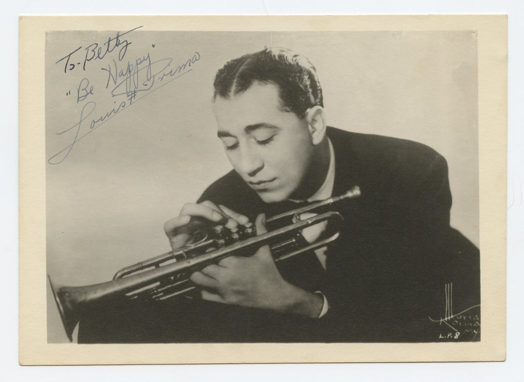 Prima, Louis. (1910–1978) Signed Photograph – Schubertiade Music and Arts