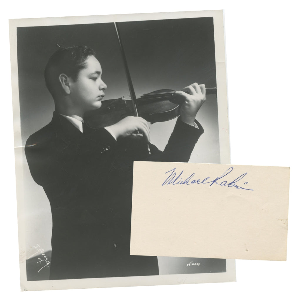 Rabin, Michael. (1936–1972) Rare Autograph Signature and 1953 Photogra ...