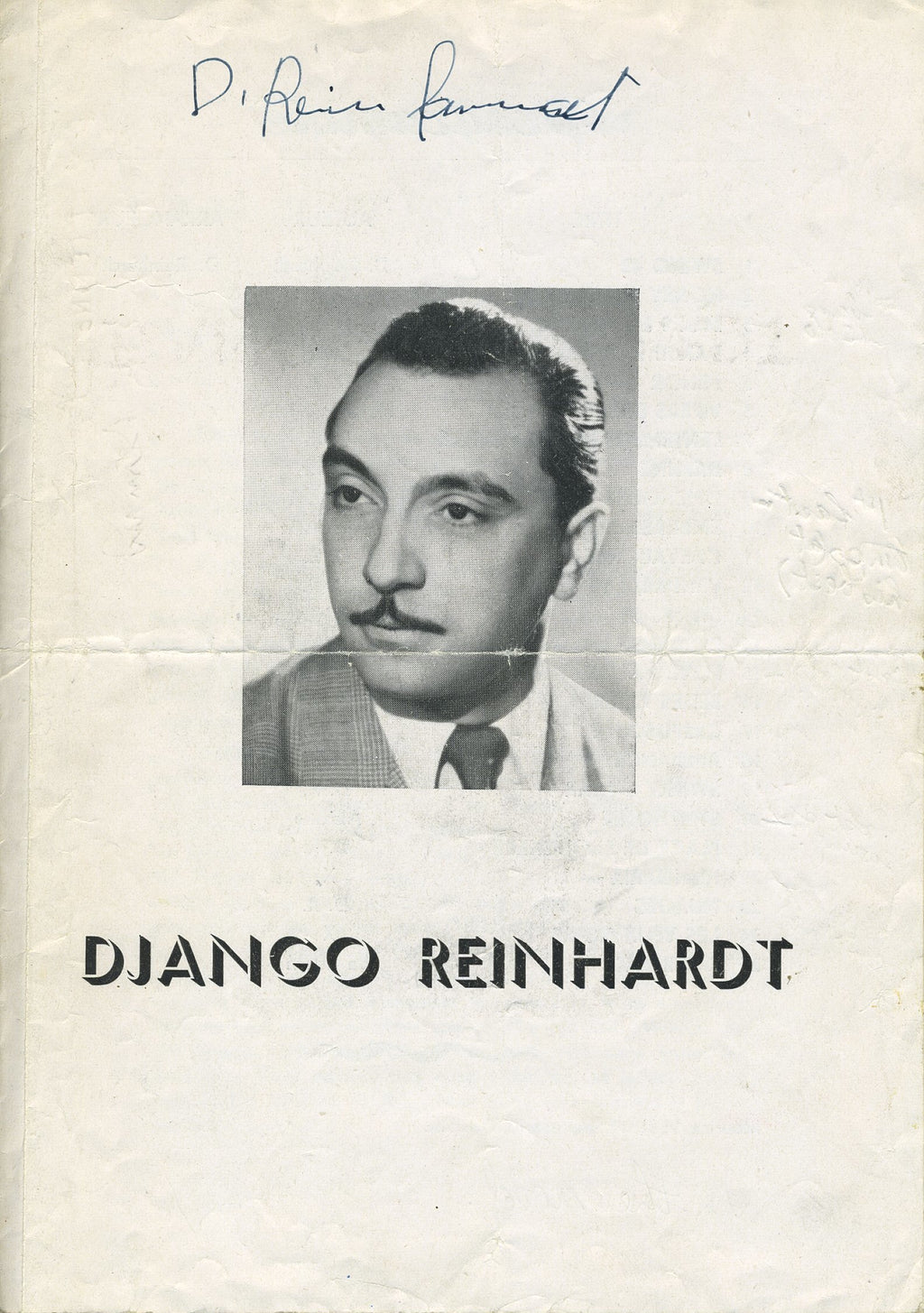Reinhardt, Django. (1910 - 1953) Signed Photograph – Schubertiade Music ...