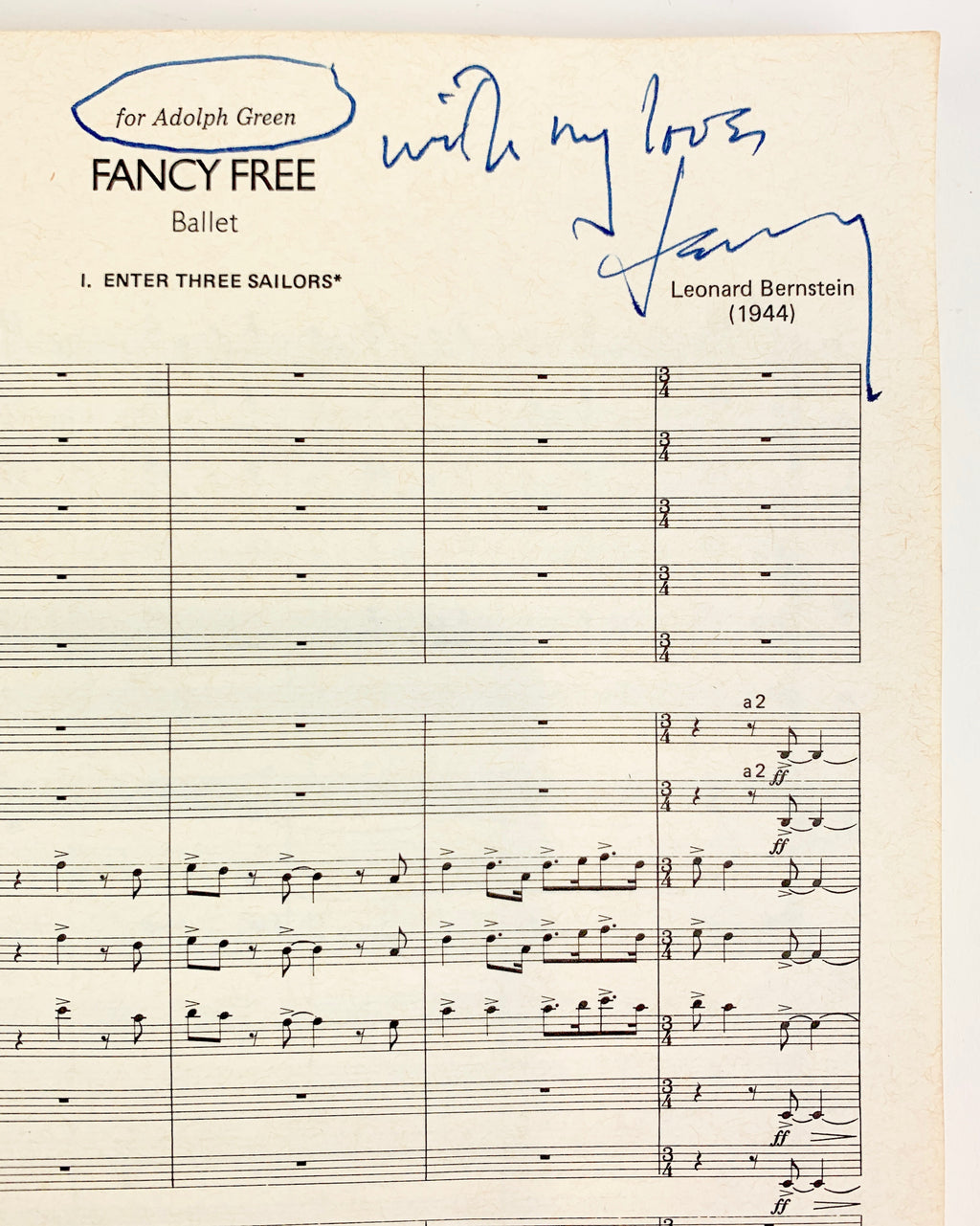 [Robbins, Jerome. (1918–1998)] Bernstein, Leonard. (1918–1990) "Fancy ...