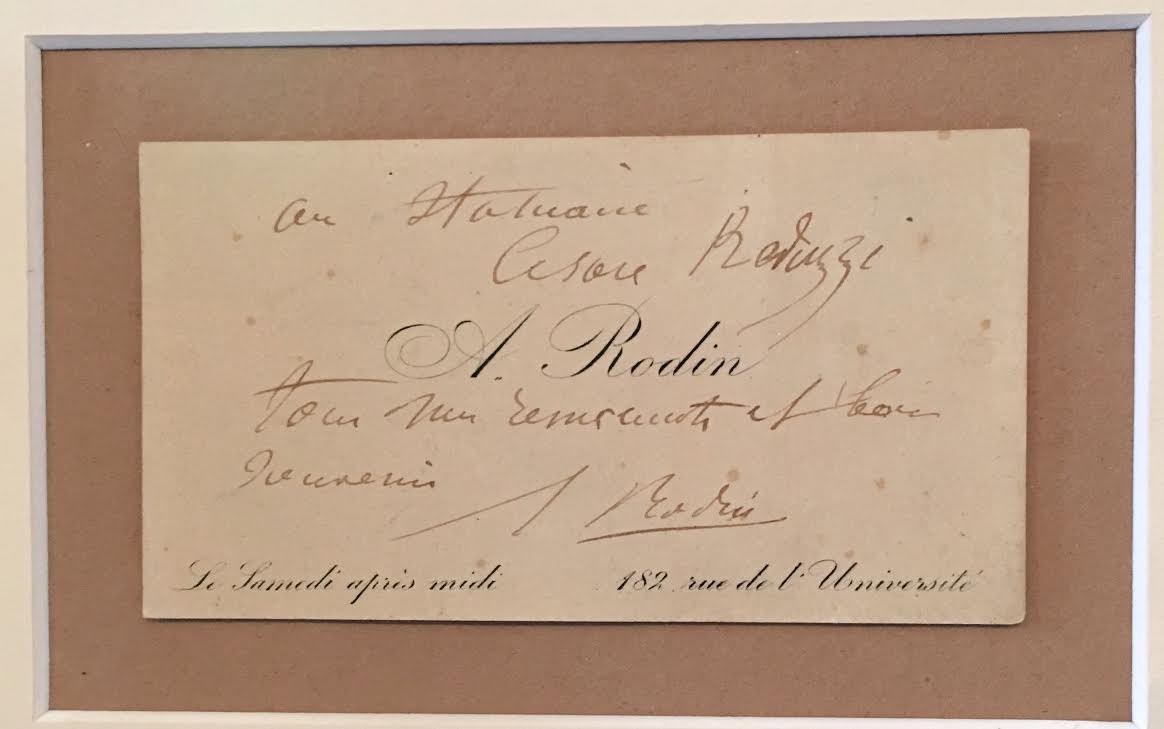 Rodin, Auguste. (1840-1917) Signed Visiting Card with Original Photogr ...