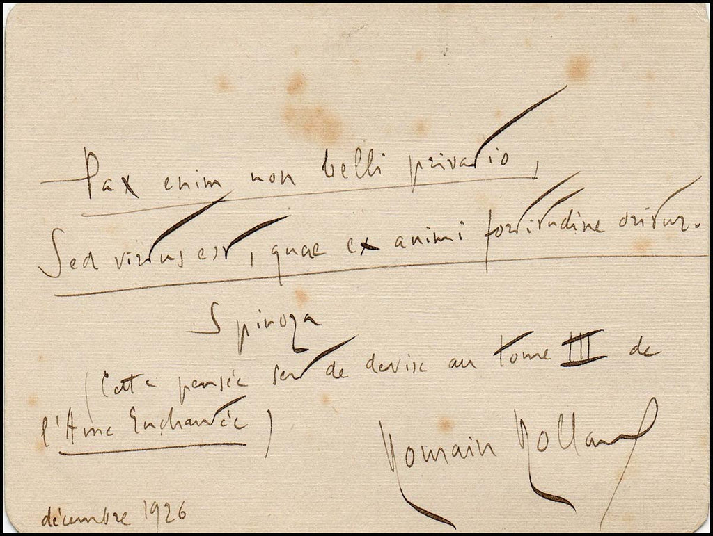 [Literature & Visual Arts] Rolland, Romain. (1866 - 1944) Autograp ...