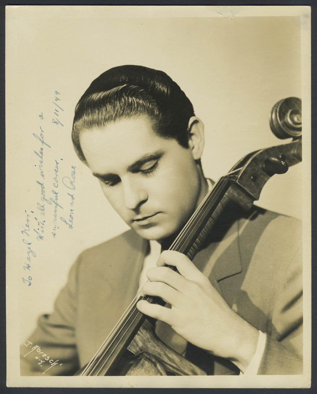 Rose, Leonard. (1918–1984) Signed Photograph – Schubertiade Music and Arts