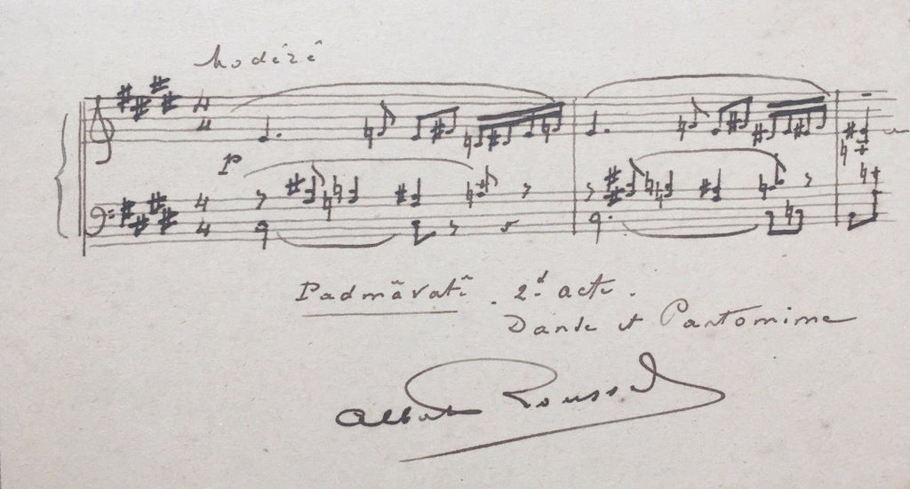Roussel, Albert. (1869–1937) Padmâvatî - Autograph Musical Quotation ...