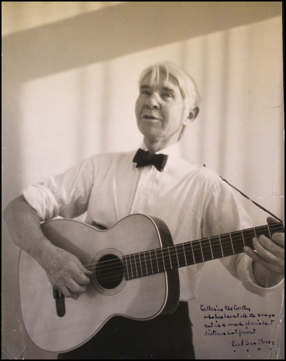 Sandburg, Carl. (1878 - 1967) Signed Photograph Playing Guitar ...