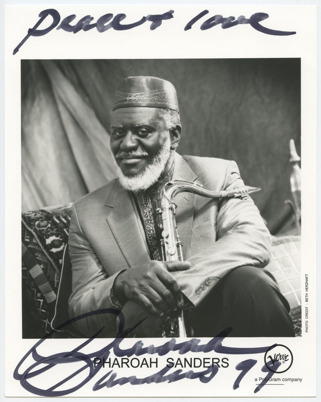 Sanders, Pharoah. (b. 1940) Signed Promotional Photograph ...