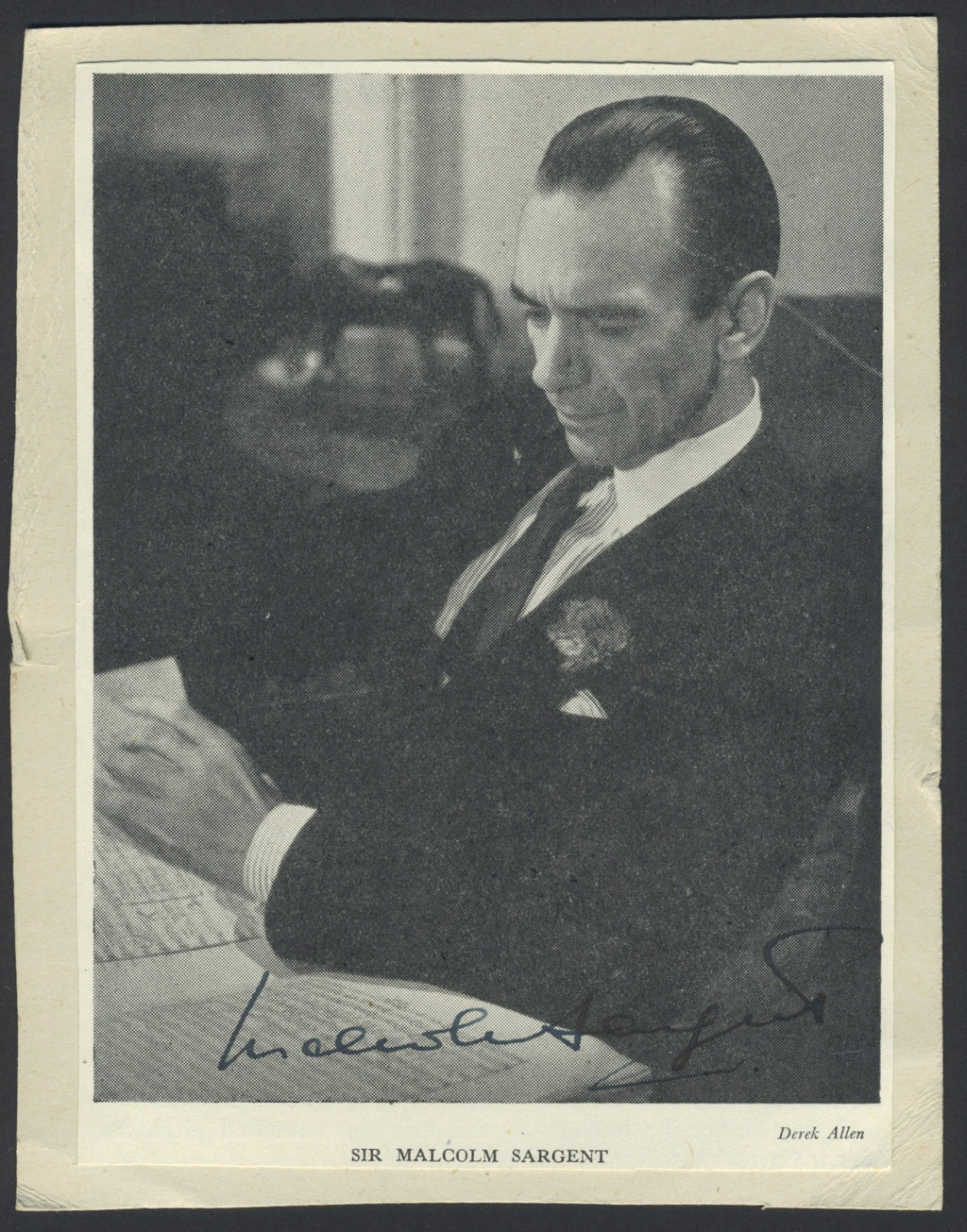Sargent, Malcolm. (1895–1967) Signed Halftone Photograph with Concert ...