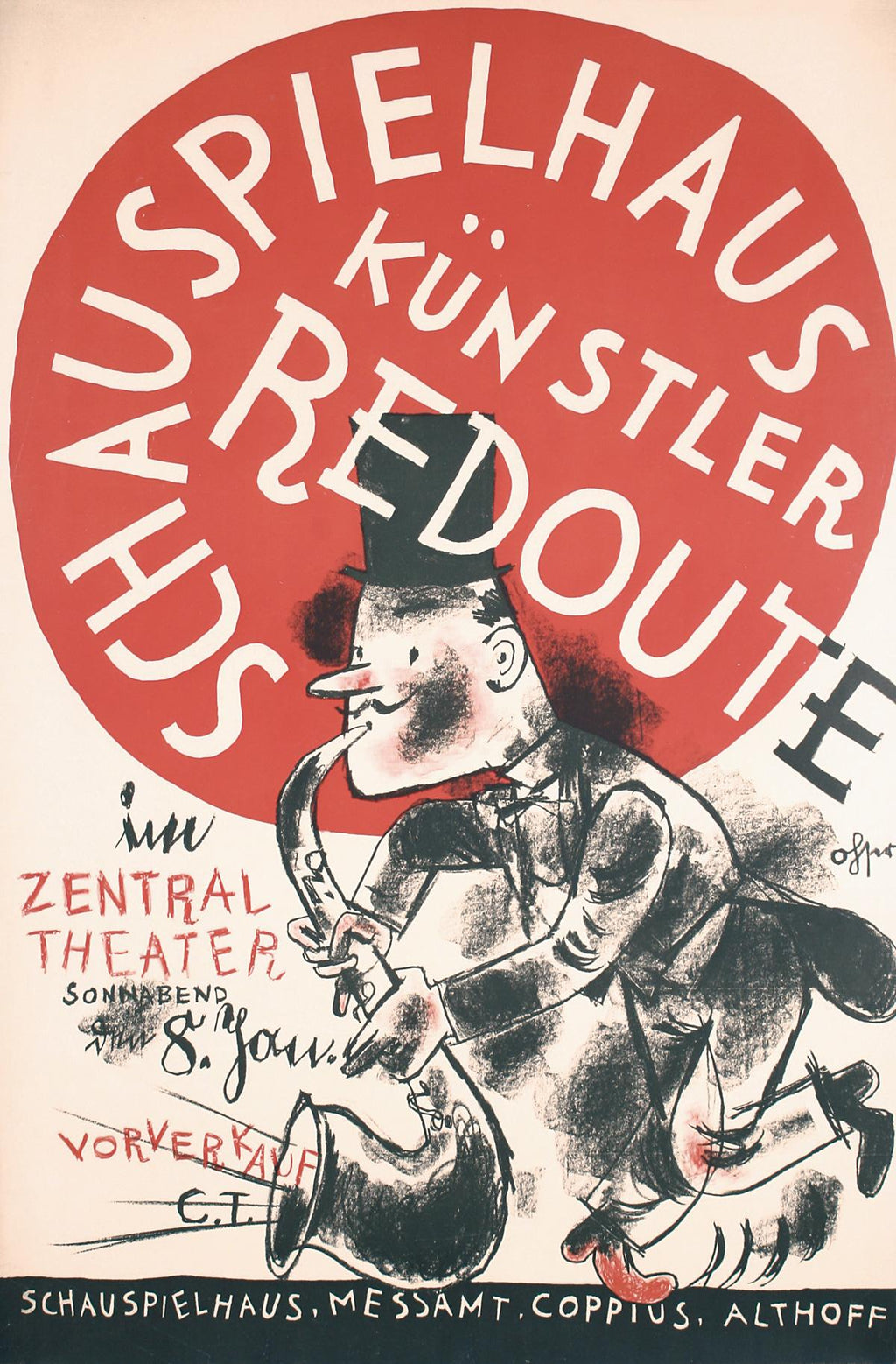 [Saxophone] "Schauspielhaus Künstler Redoute" - 1920s German Poster ...