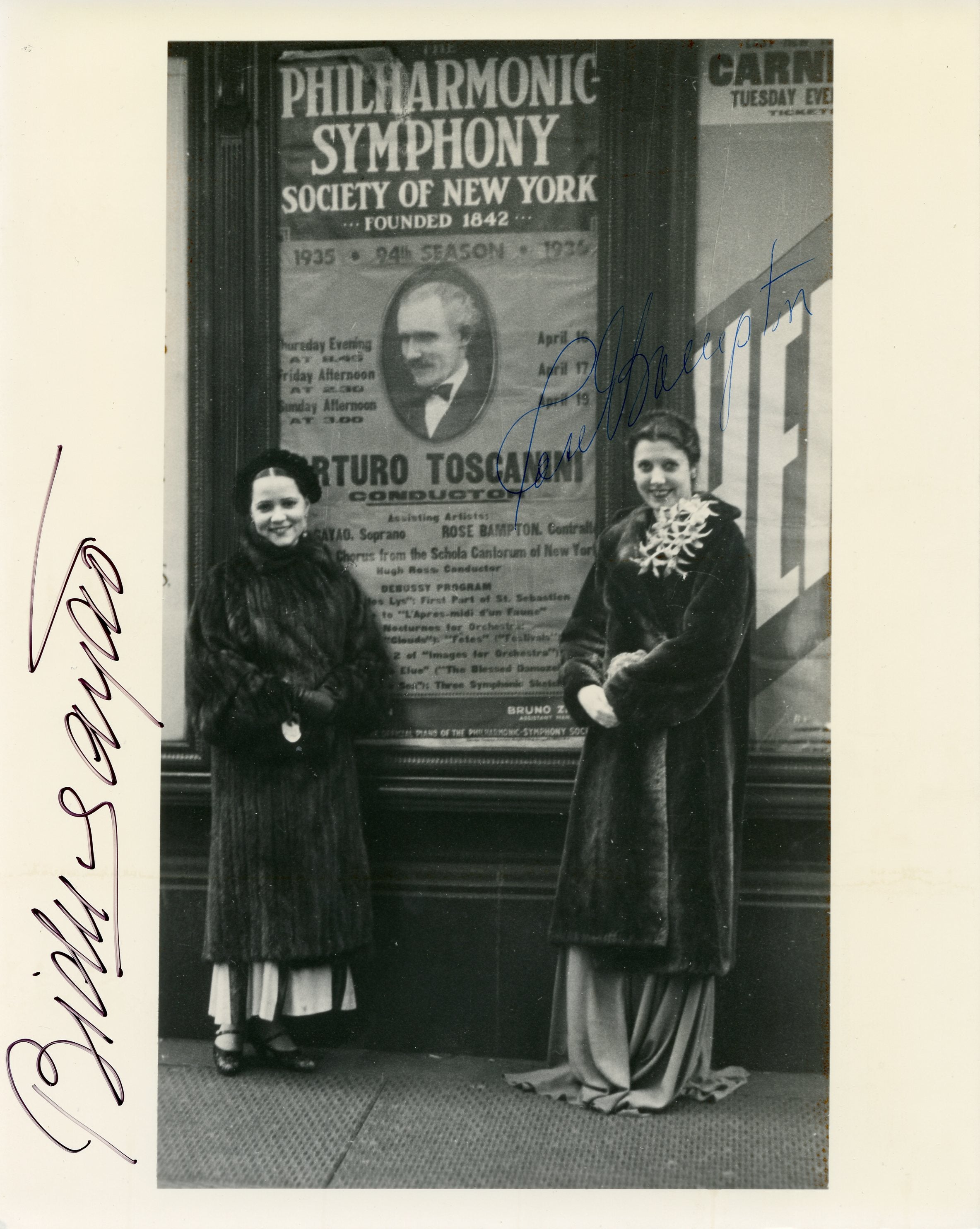 Sayão, Bidu (1902-1999) and Bampton, Rose. (1907-2007) Photograph Sign ...