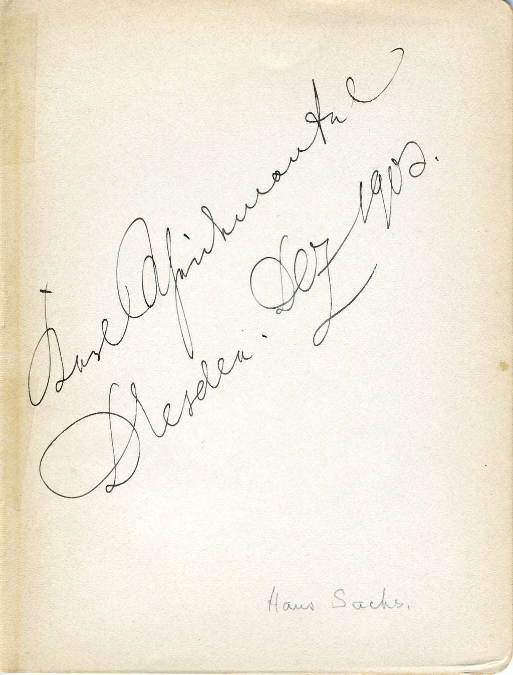 [Opera] Scheidemantel, Karl (1859-1923) Autograph Signature ...