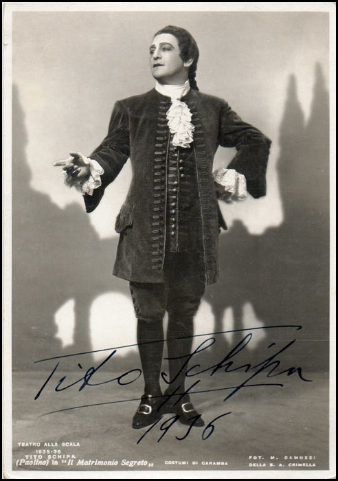 Schipa, Tito. (1888–1965) Signed Costume Photograph – Schubertiade ...