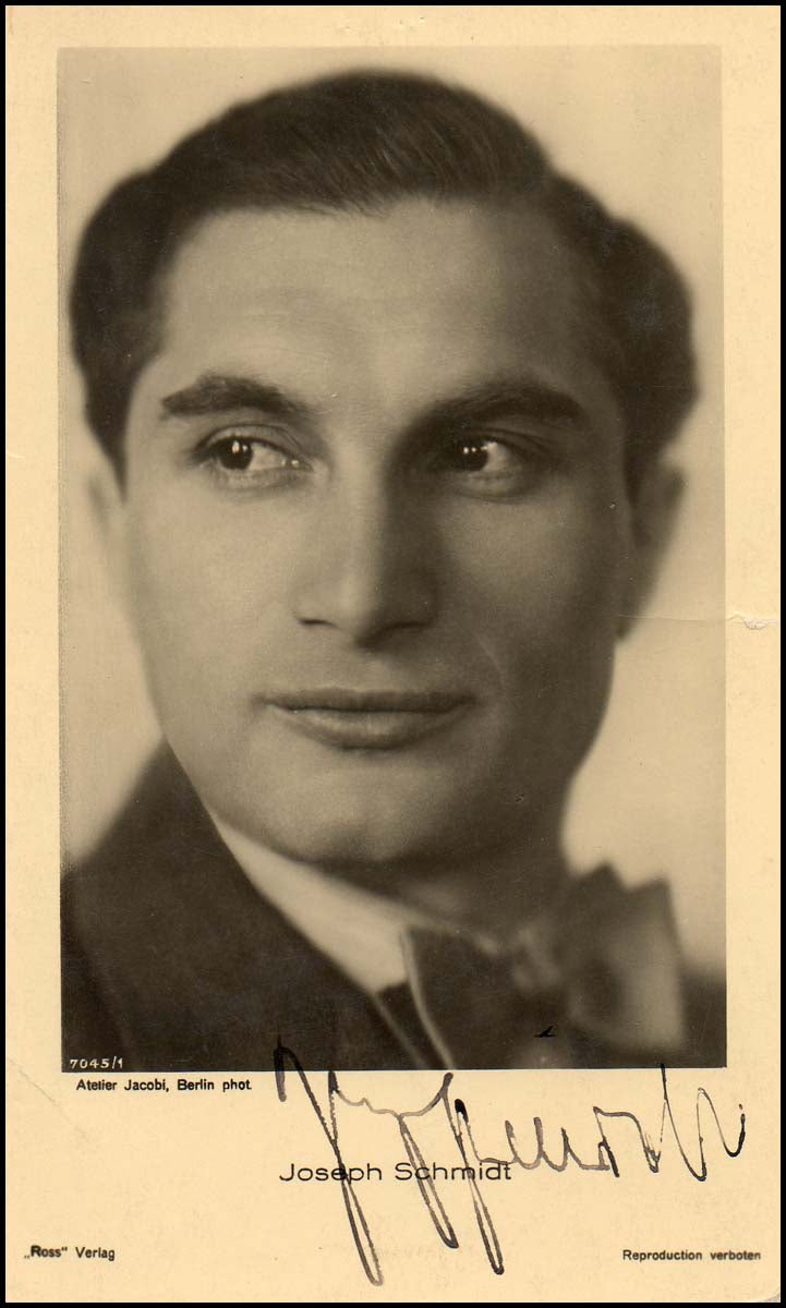 Schmidt, Josef. (1904-1942) Signed Photograph – Schubertiade Music and Arts