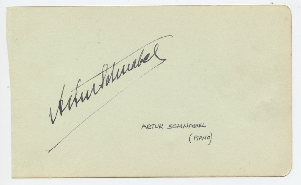 Schnabel, Artur. (1882–1951) Autograph Signature – Schubertiade Music ...