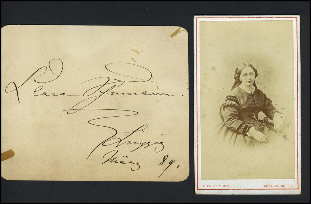 Schumann, Clara. (1819–1896) Autograph Signature and CDV Portrait Phot ...