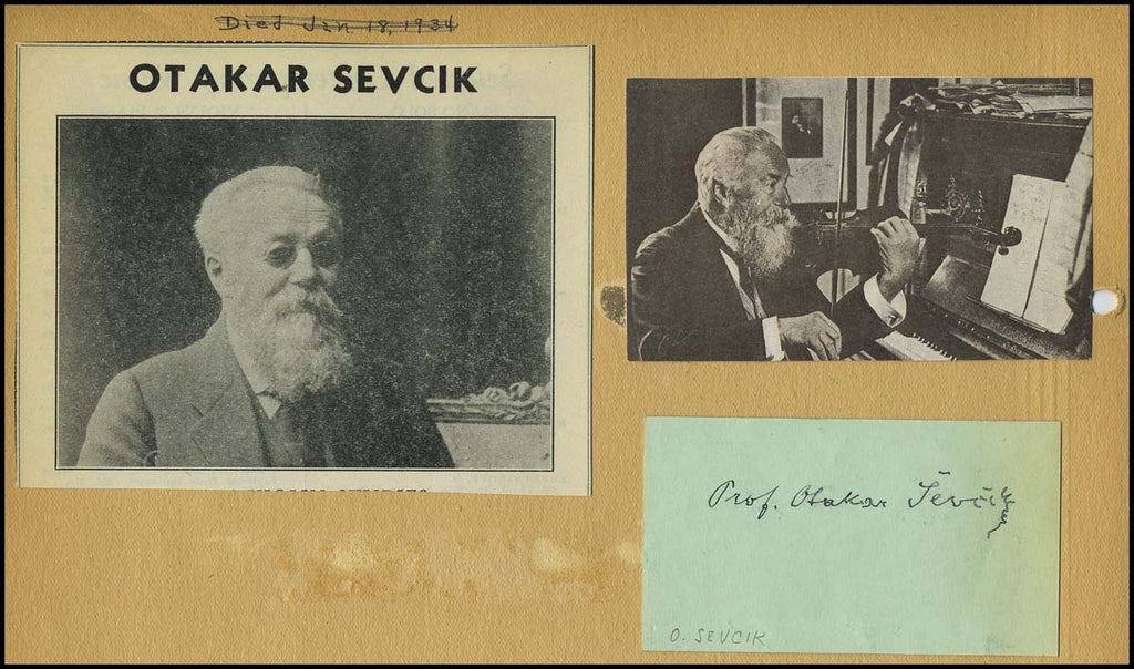 Sevcik, Otakar (1852-1934) Autograph Signature – Schubertiade Music and ...