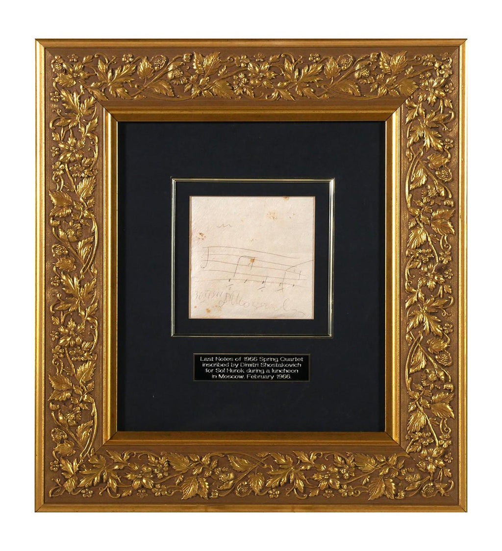 Shostakovich, Dimitri. (1906–1975) Autograph Musical Quotation for Sol ...
