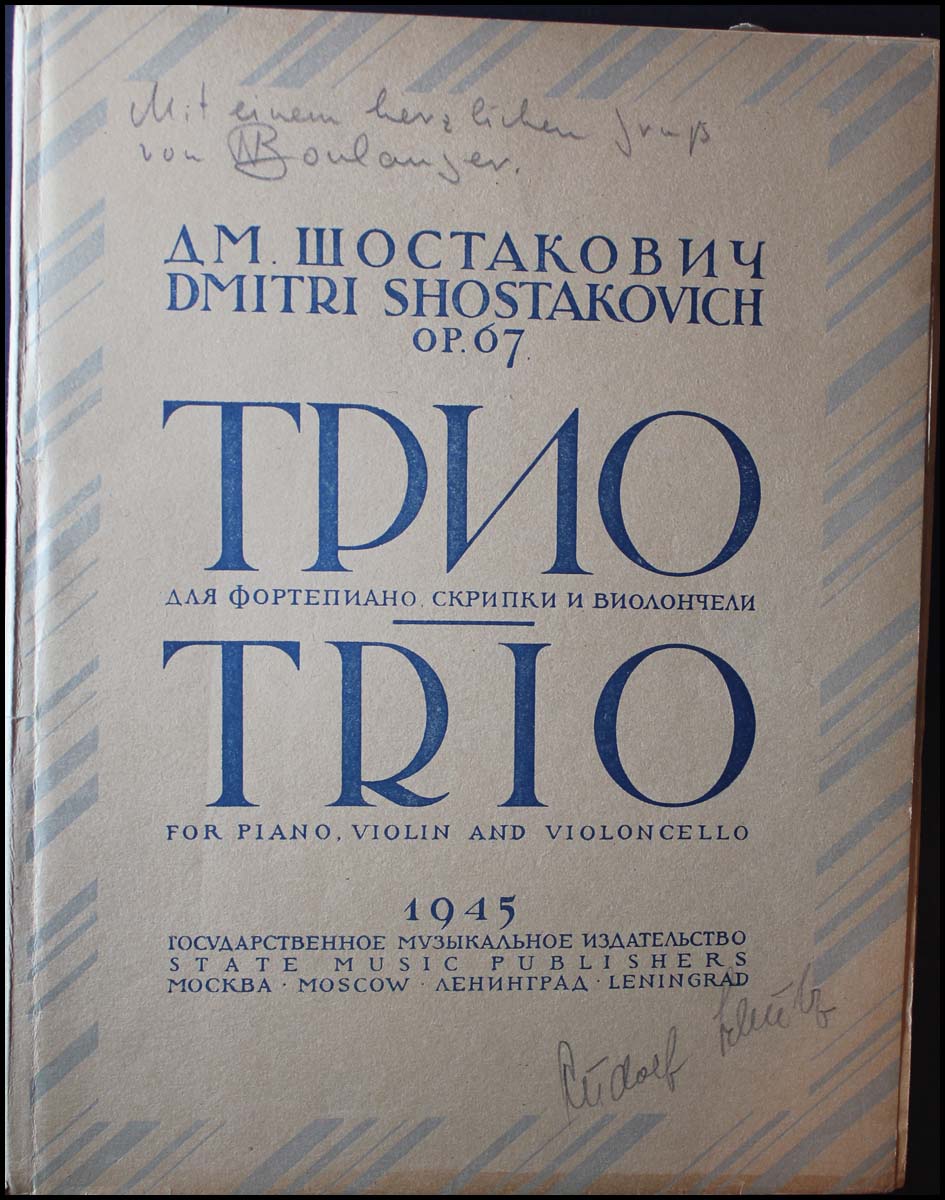Shostakovich, Dimitri. (1906-1975) [Boulanger, Nadia. (1887 - 1979)] T ...
