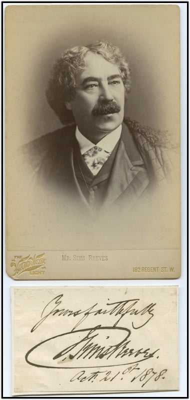 Reeves, John Sims. (1818-1900) Autograph Signature and Original Cabine ...