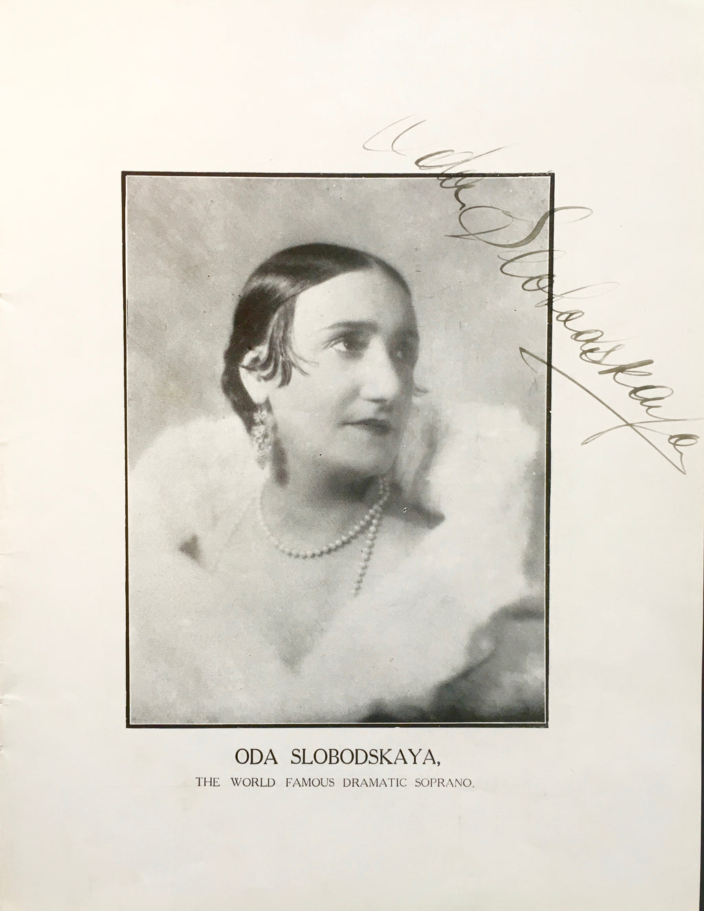 Slobodskaya, Oda. (1888-1970) Signed Photograph – Schubertiade Music ...