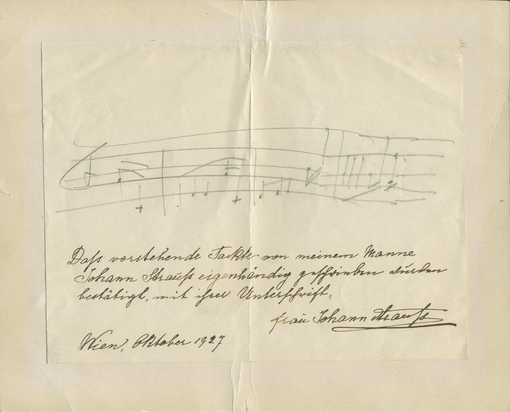 Strauss II, Johann. (1825–1899) & Deutsch, Adele. (1856–1930) Autograp ...