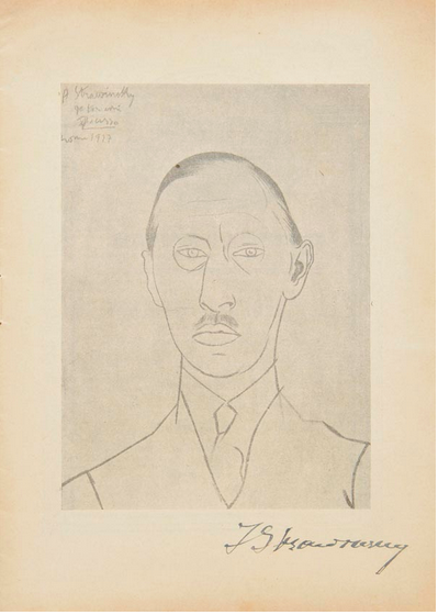 Stravinsky, Igor. (1882–1971) [Picasso, Pablo. (1881–1973)] Signed Pic ...
