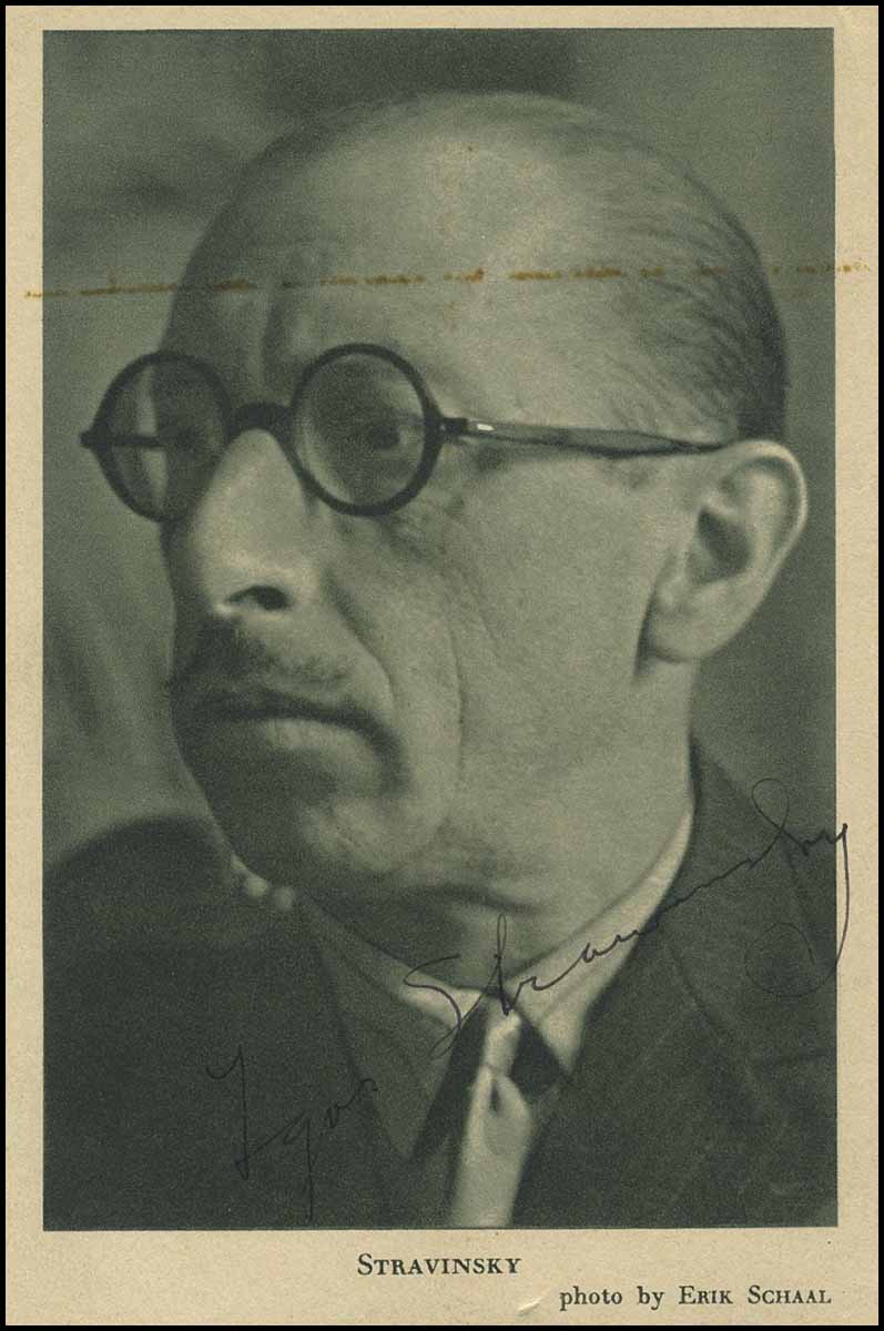 Stravinsky, Igor. (1882–1971) Signed Photograph – Schubertiade Music ...