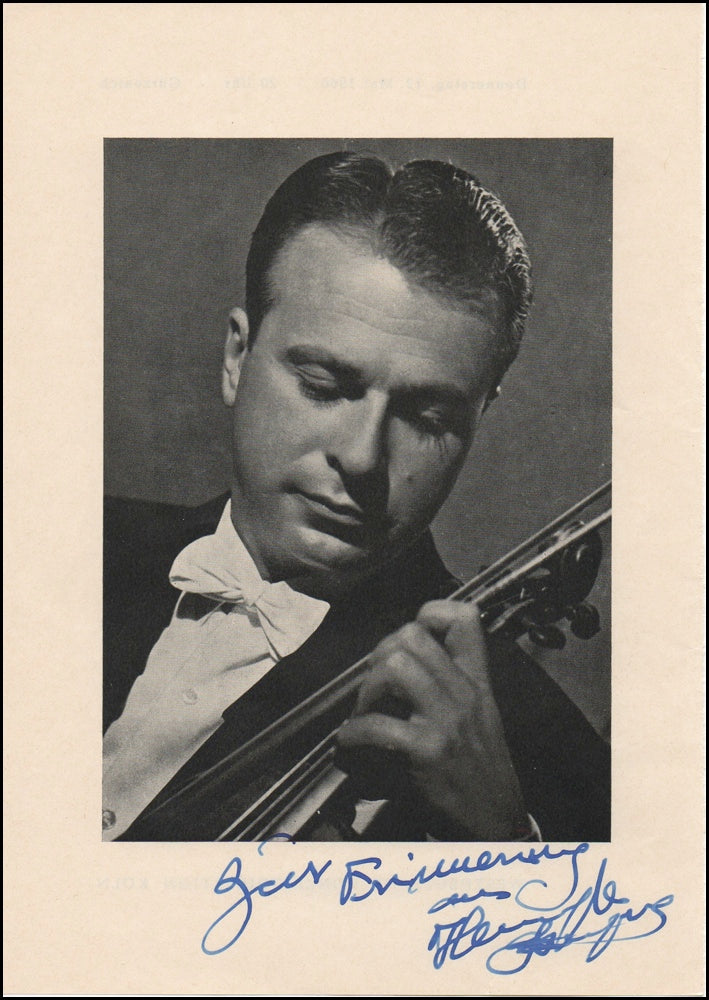 Szeryng, Henryk. (1918–1988) Signed Photograph – Schubertiade Music and ...
