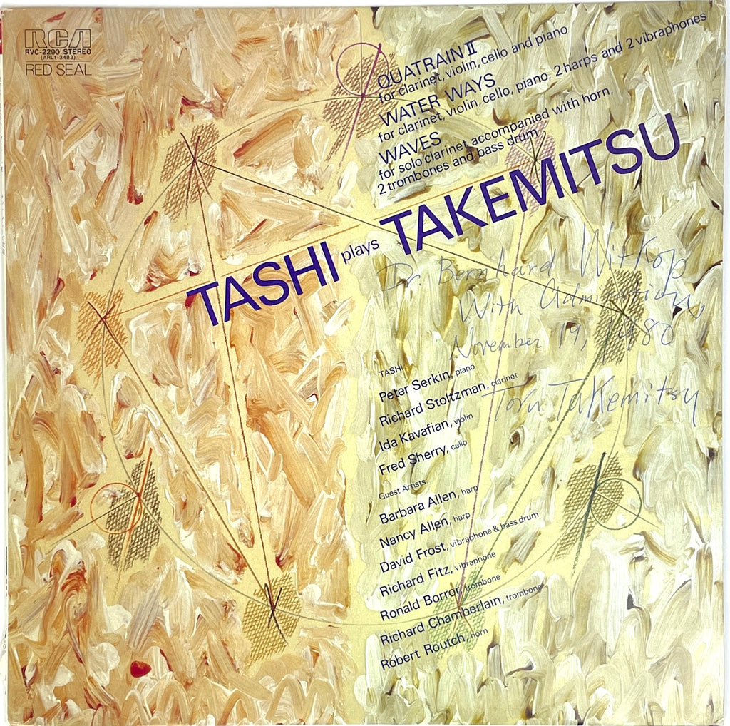 Takemitsu, Toru. (1930 - 1996) "TASHI PLAYS TAKEMITSU" - Signed LP Rec ...