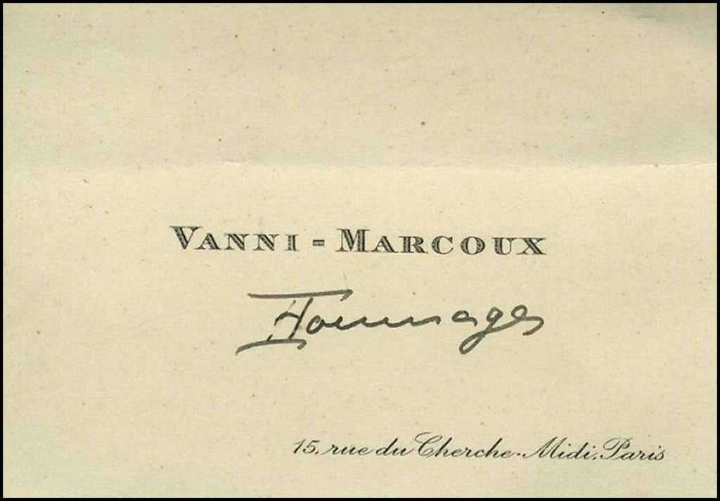 Marcoux, Vanni [Jean-Émile Diogène Marcoux]. (1877 - 1962) Printed Vis ...