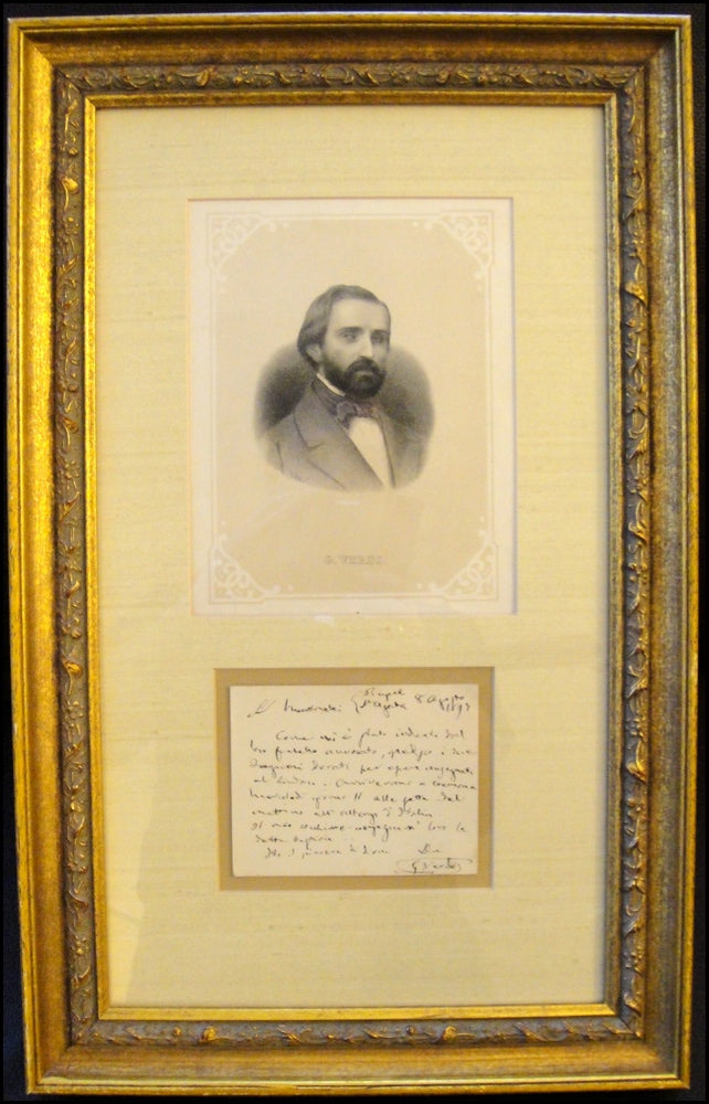 Verdi, Giuseppe. (1813-1901) Autograph Letter and Portrait Lithograph ...