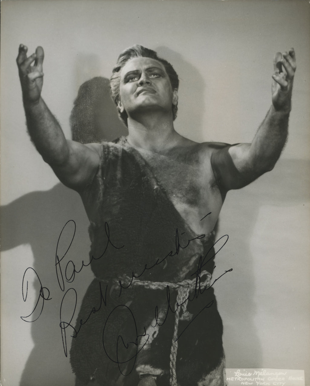 Vickers, Jon. (1926-2015) Signed Photograph as Samson in "Samson et Da ...