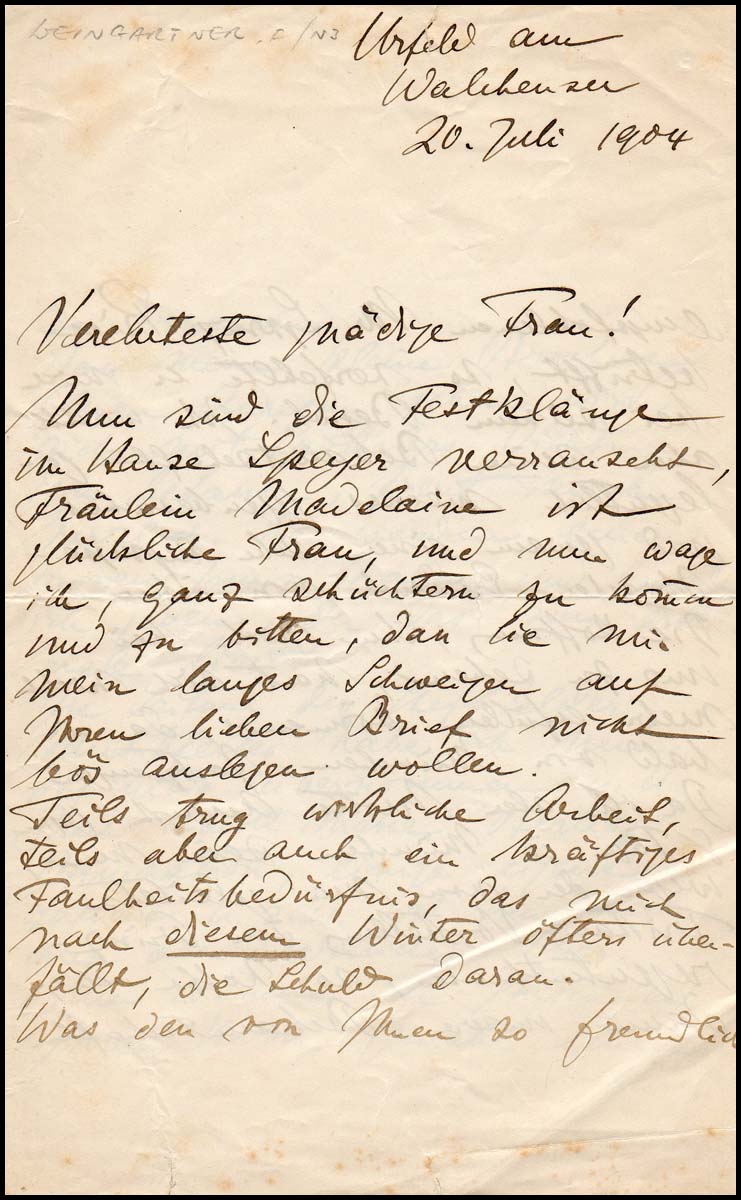 Weingartner, Felix. (1863–1942) Autograph Letter – Schubertiade Music ...