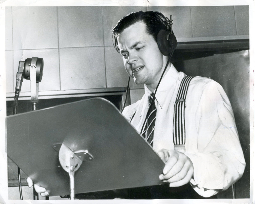 Welles, George Orson. (1915–1985) In the Studio for "War of the Worlds ...