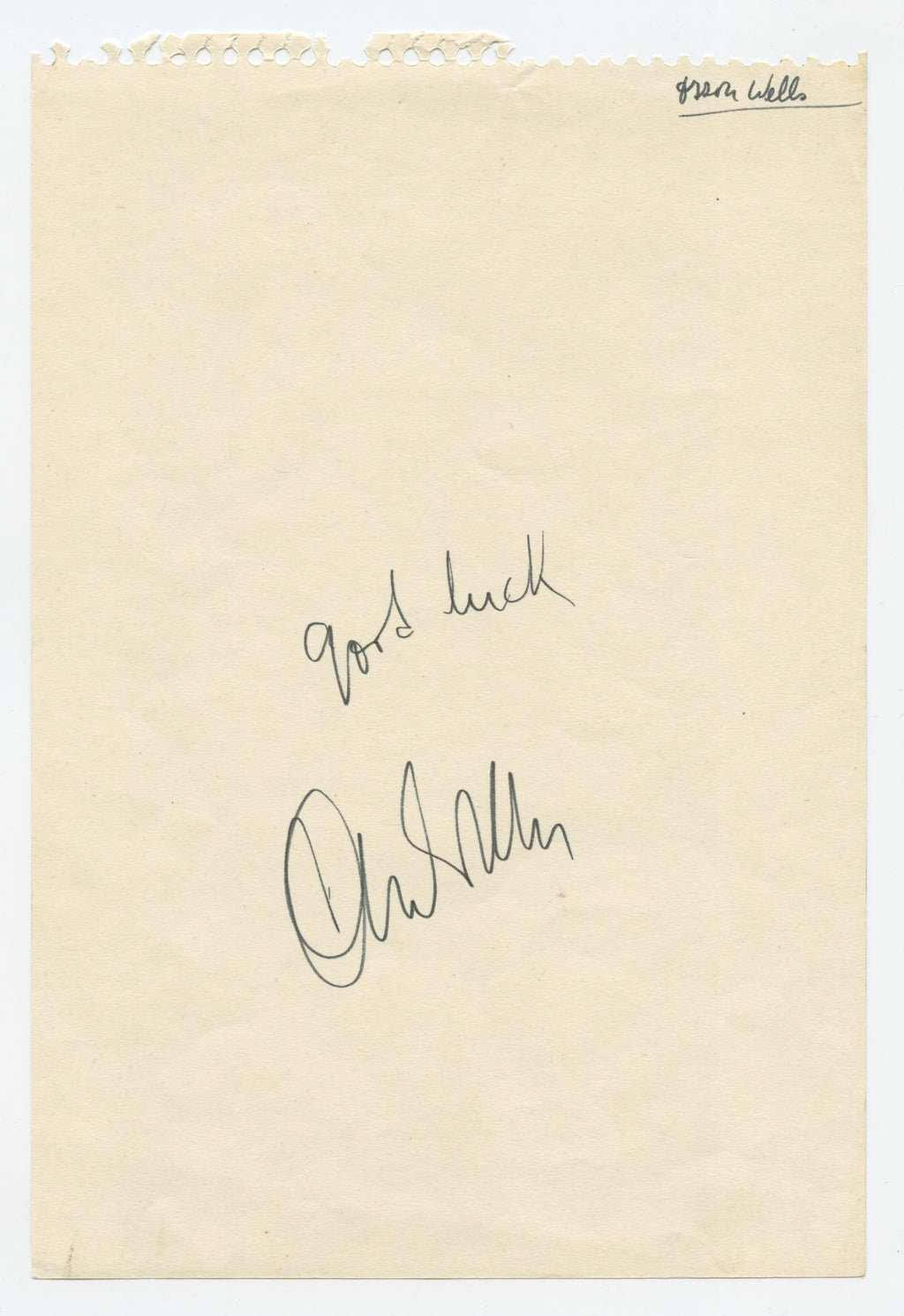 Welles, George Orson. (1915–1985) [de Grab, Richard. (1927–2001)] Larg ...