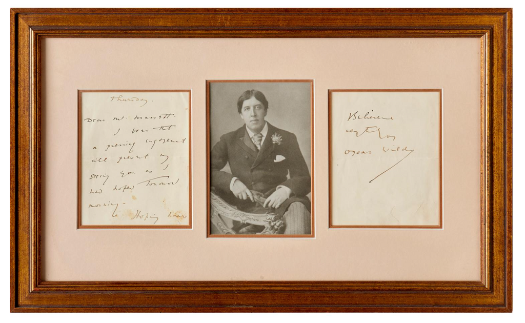 Wilde, Oscar. (1854–1900) Autograph Letter hoping to meet upon his ret ...