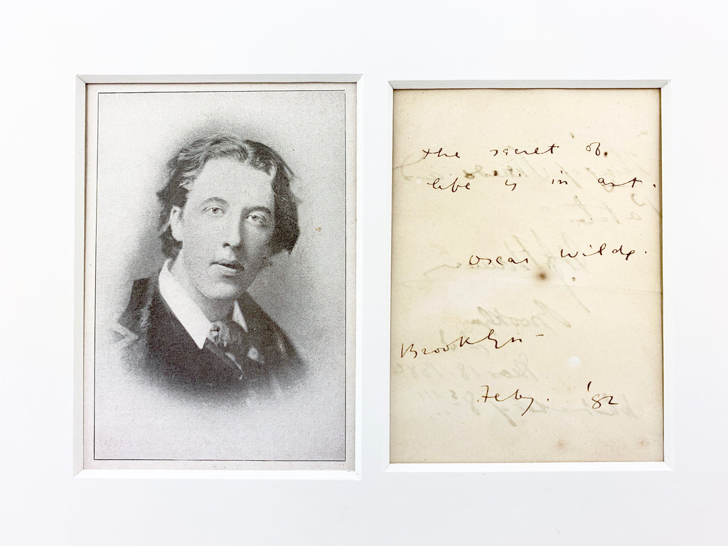 Wilde, Oscar. (1854–1900) "The secret of life is in art" - Autograph Q ...