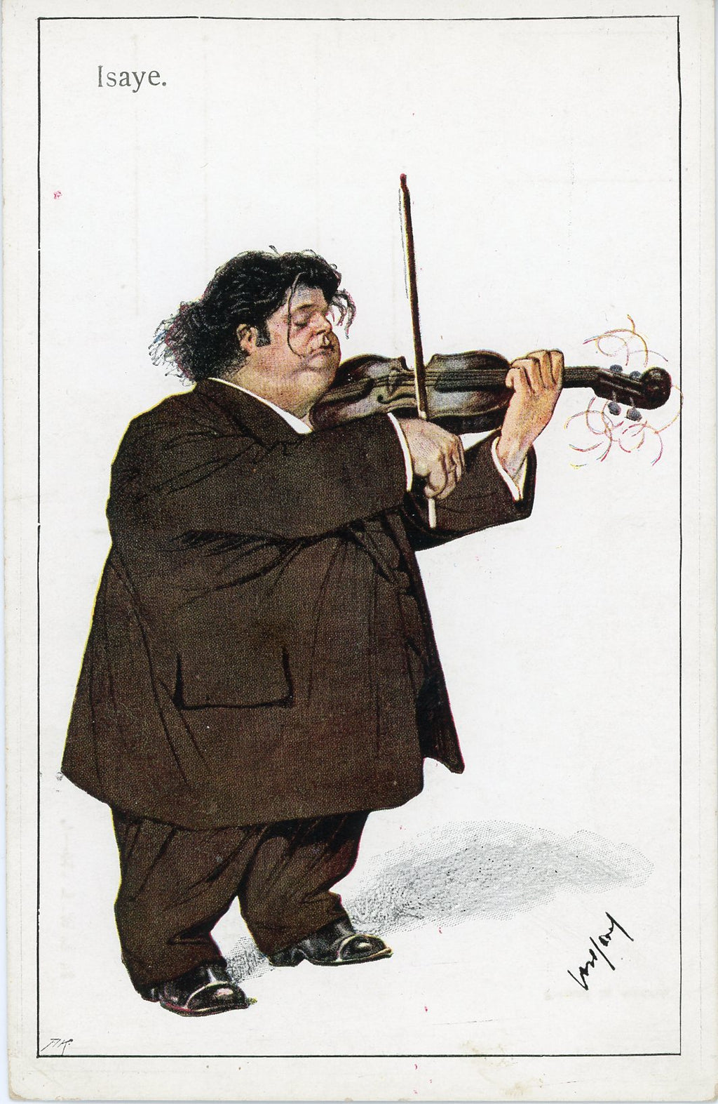 Ysaye, Eugene. (1858–1931) Caricature Postcard – Schubertiade Music and ...