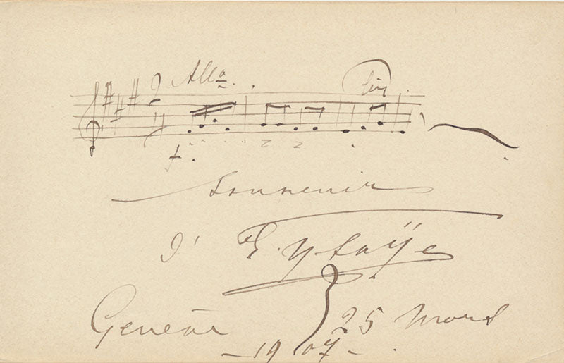 Ysaye, Eugene. (1858–1931) Autograph Musical Quotation – Schubertiade ...