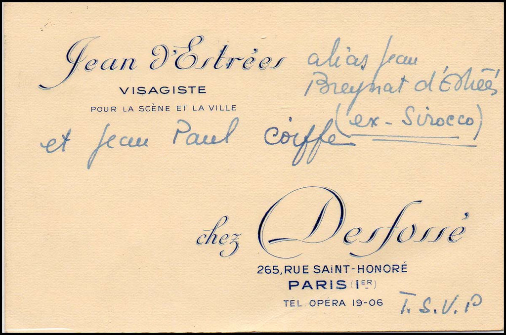 [Piaf, Edith. (1915–1963)] d' Estrées, Jean. Letter to Edith Piaf ...